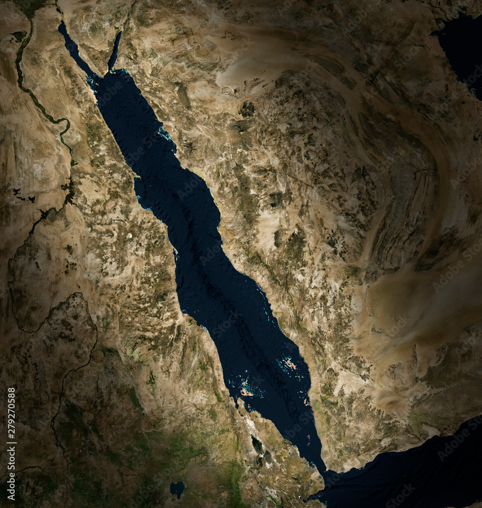 High resolution Satellite image of the Red Sea(Elements of this image ...