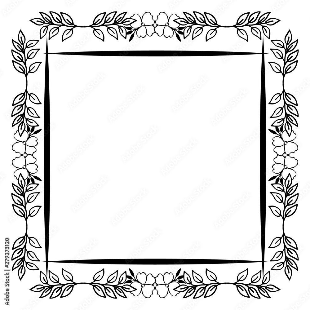 Drawing blossom flower frame, various pattern for greeting card and ...