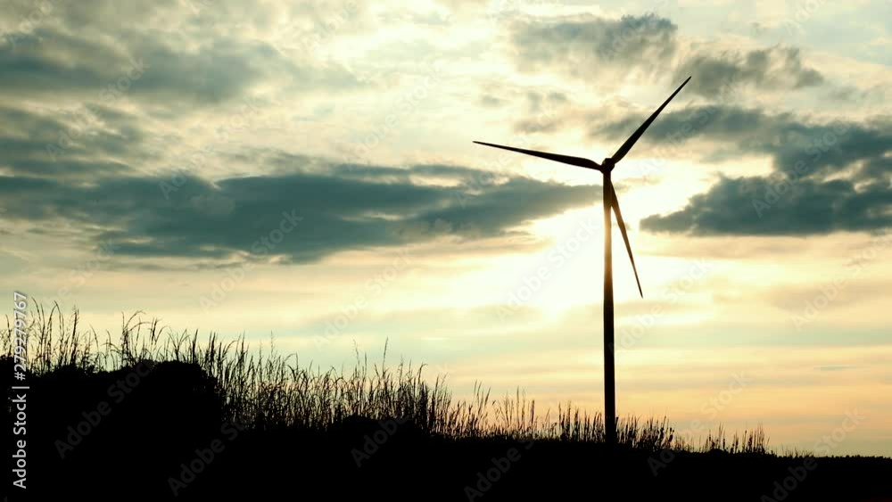 4K Beautiful windmill turbines harnessing clean, green, wind energy the ...