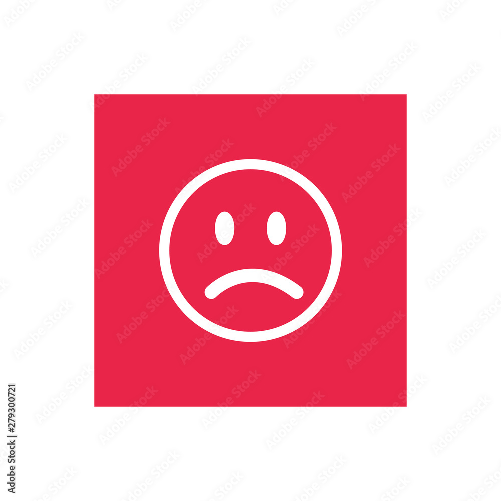 Sad face red icon. Stock Vector | Adobe Stock