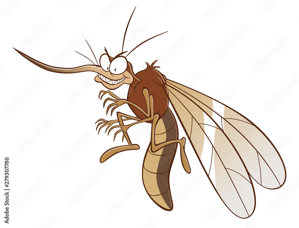 Cartoon evil mosquito Stock Vector | Adobe Stock