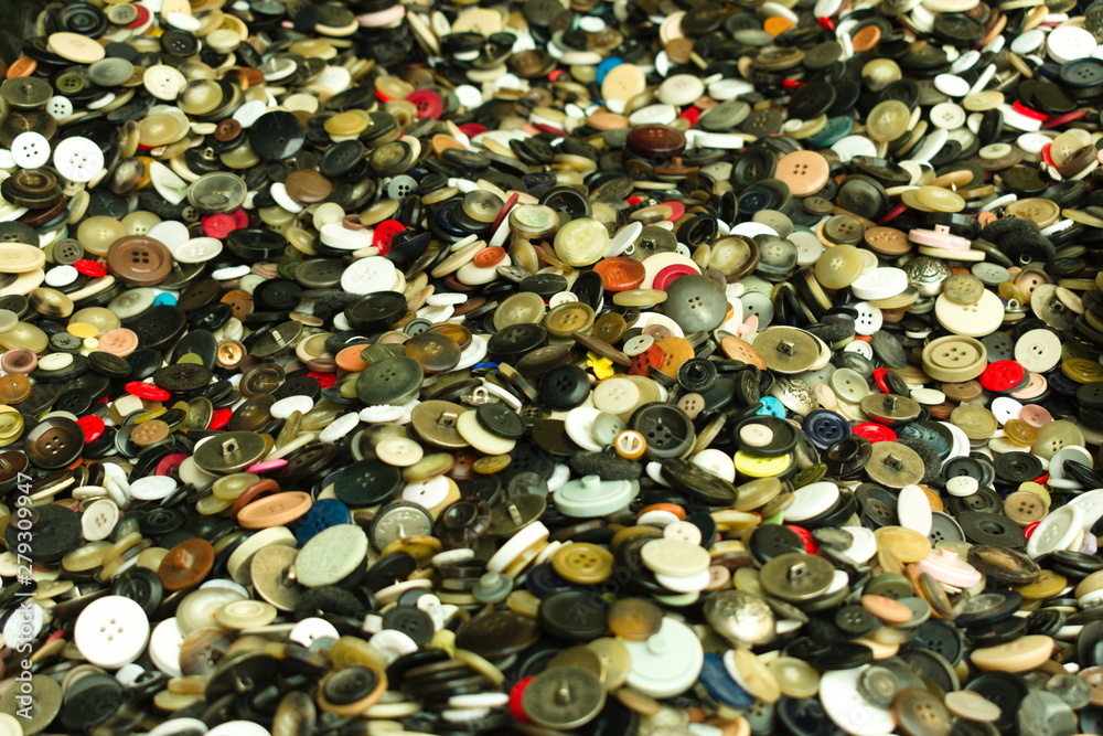Box full of buttons Stock Photo | Adobe Stock