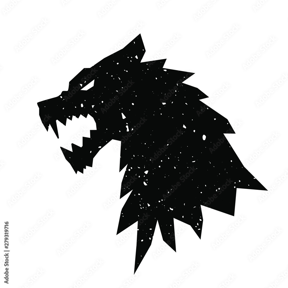 wolf logo black. Vector heraldic symbol. Wolf head. illustrations ...