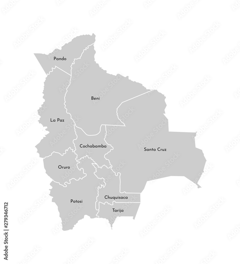 Vector isolated illustration of simplified administrative map of ...