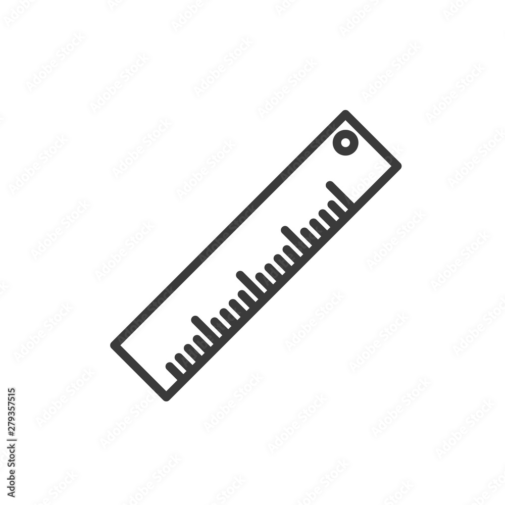 Ruler icon template color editable. Measurement ruler symbol vector ...