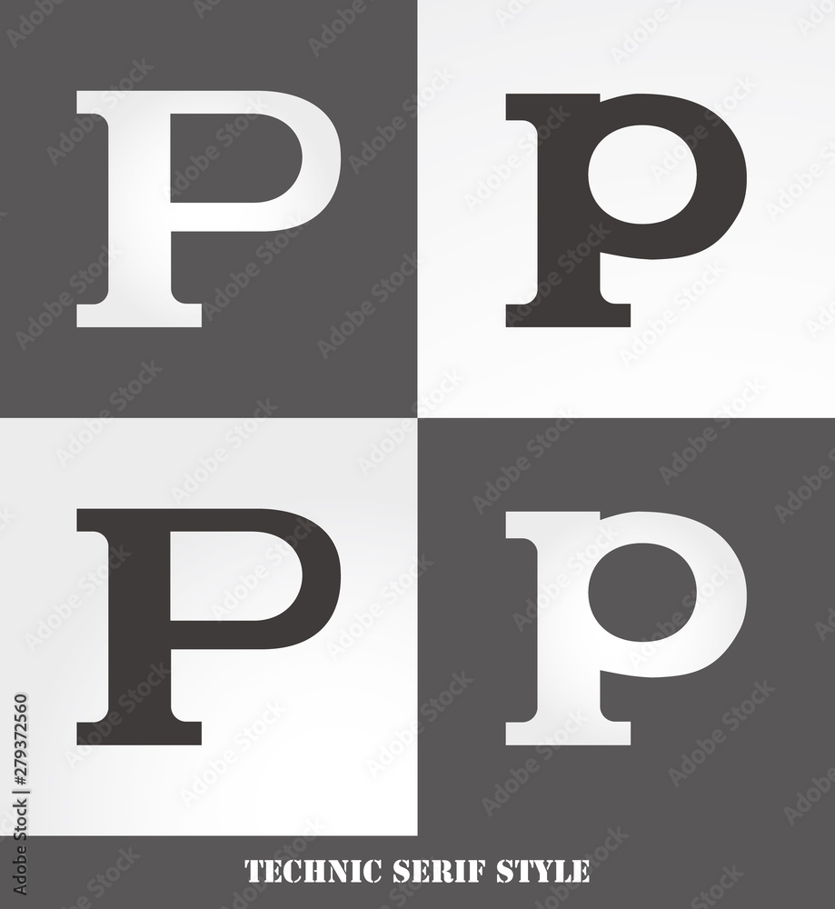 eps Vector image: Linear Serif style initials (P) Stock Vector | Adobe ...