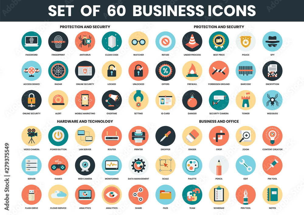 Business icons set for business Stock Vector | Adobe Stock