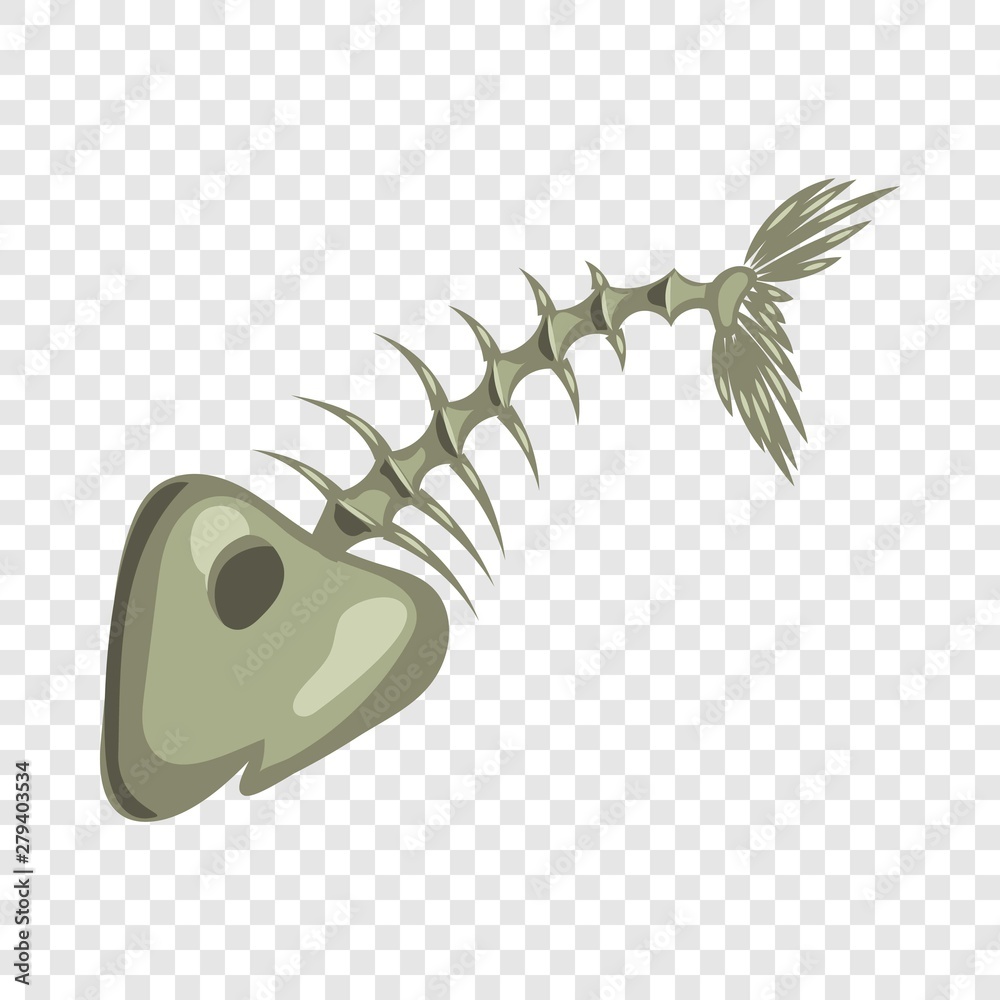 Fish bone icon. Cartoon illustration of fish bone vector icon for web ...