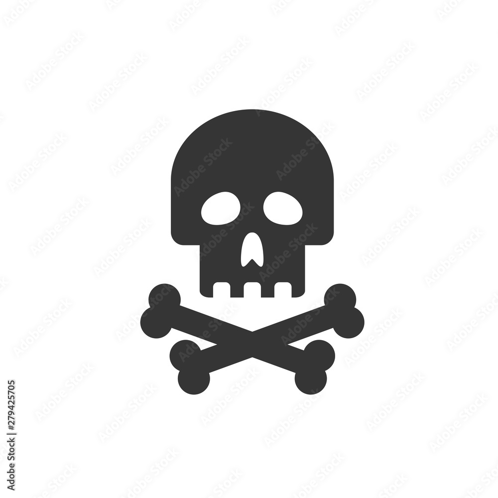 Skull icon template color editable. Skull symbol vector sign isolated ...