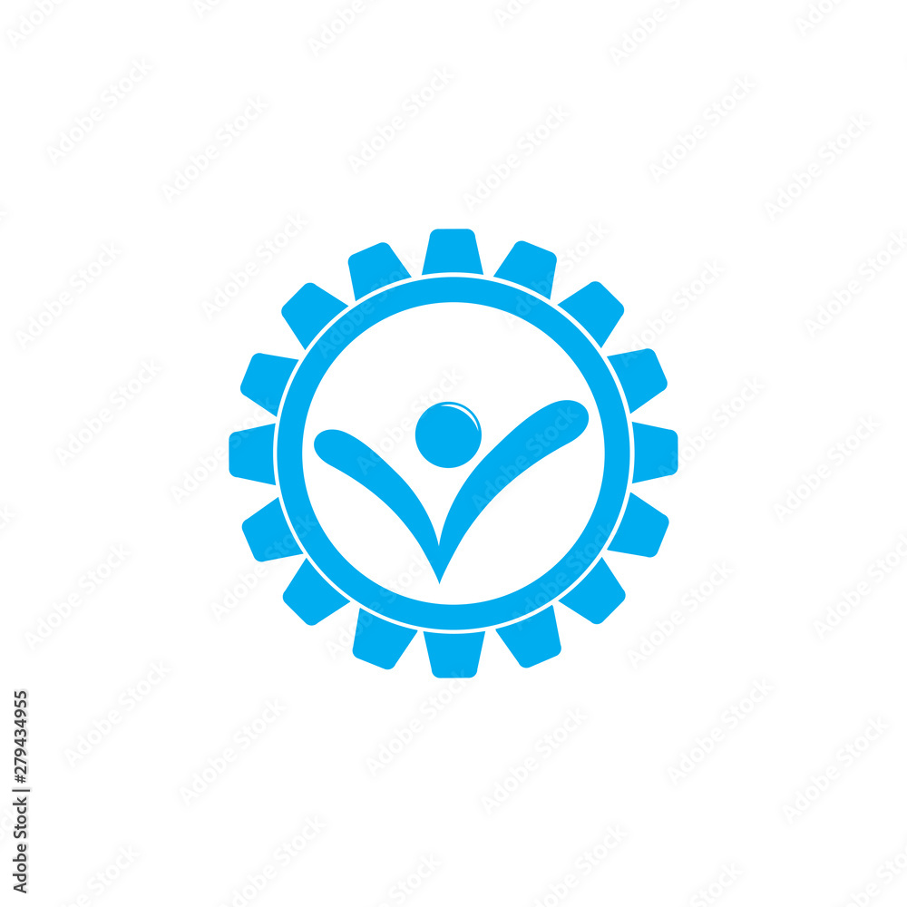 cog machine natural water splash industrial logo vector Stock Vector ...