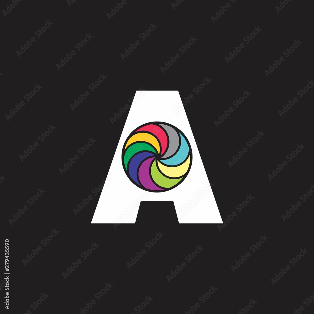 letter a circle rotation colorful logo vector Stock Vector | Adobe Stock