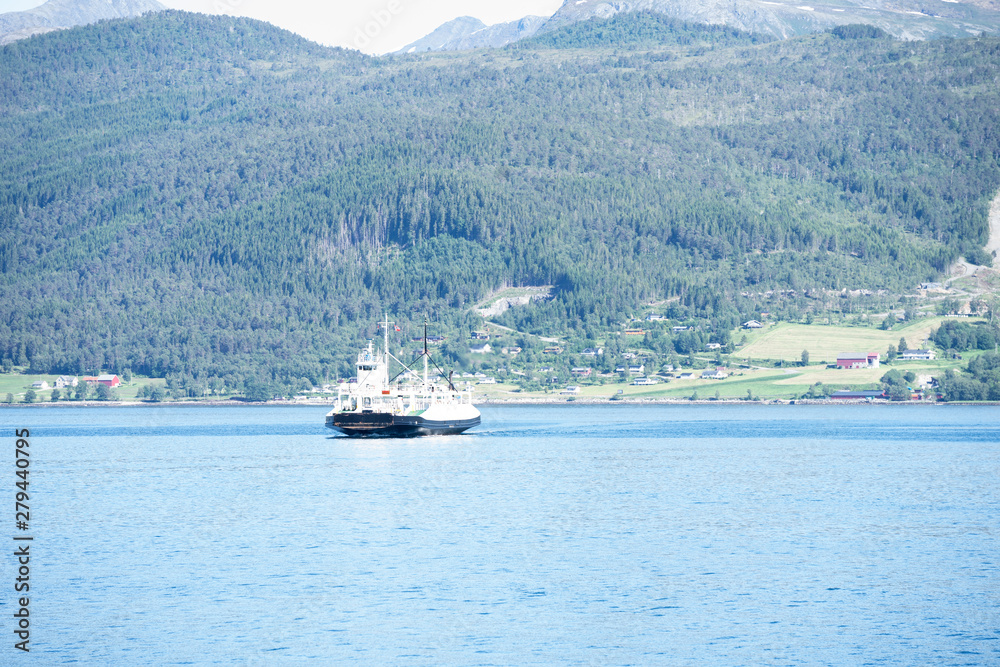 Molde / Norway - June 15 2019: Ferry that operates on European route ...