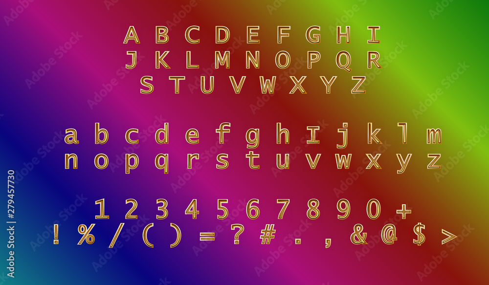 Decorative Font. Each letter and symbol is collected in a separate ...