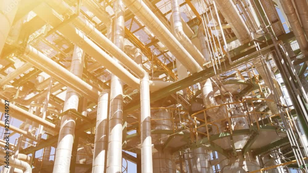 Vidéo Stock Process area structure , piping , engineering equipment in ...