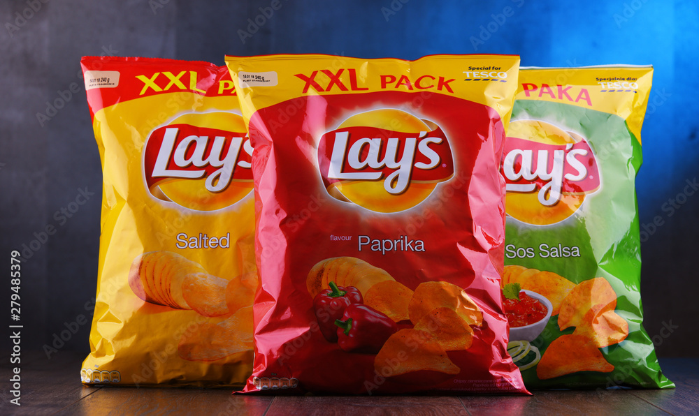 Packets of Lays potato chips Stock Photo | Adobe Stock