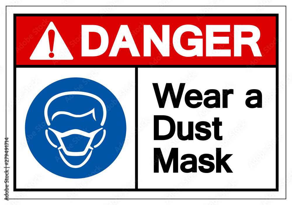 Danger Wear A Dust Mask Symbol Sign, Vector Illustration, Isolate On ...