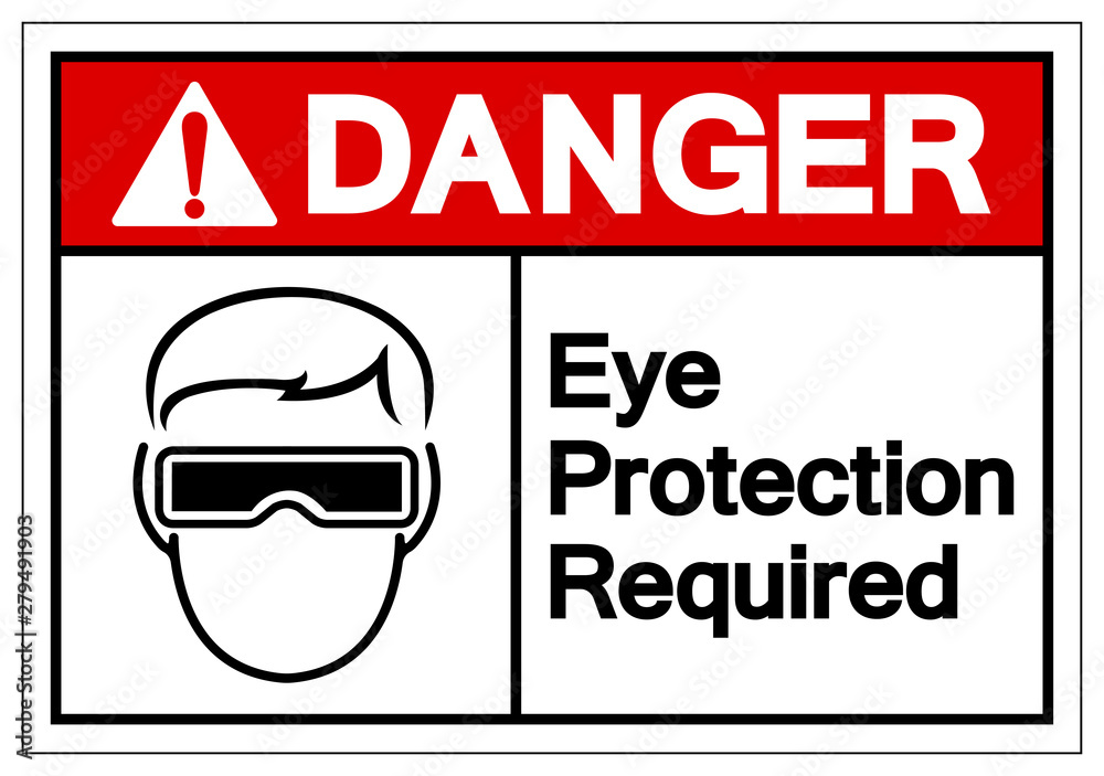 Danger Eye Protection Required Symbol Sign ,Vector Illustration ...