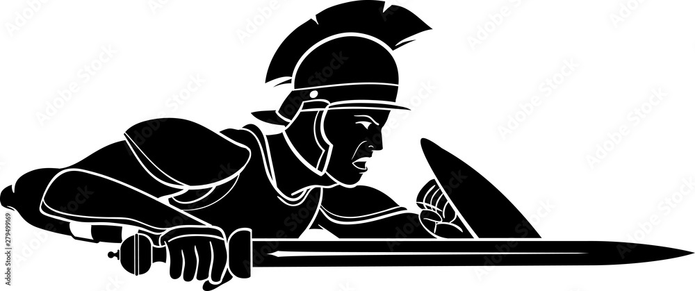 Medieval Soldier Sword Attack Stock Vector | Adobe Stock