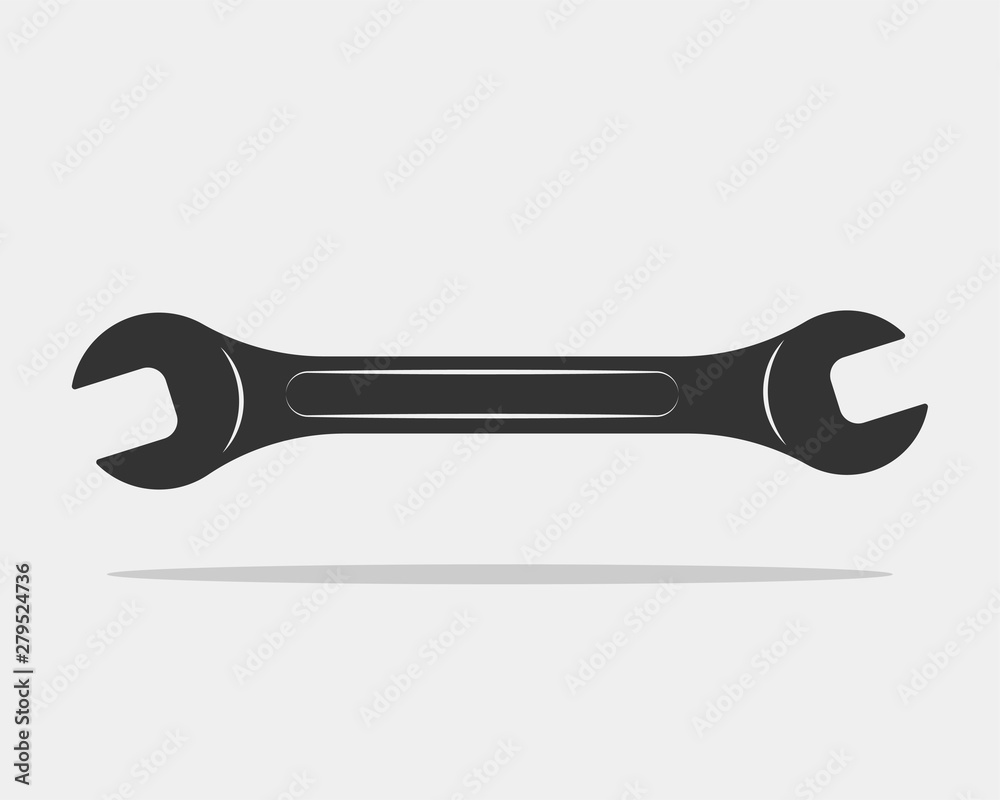 Tools vector wrench icon. Spanner logo design element. Key tool ...