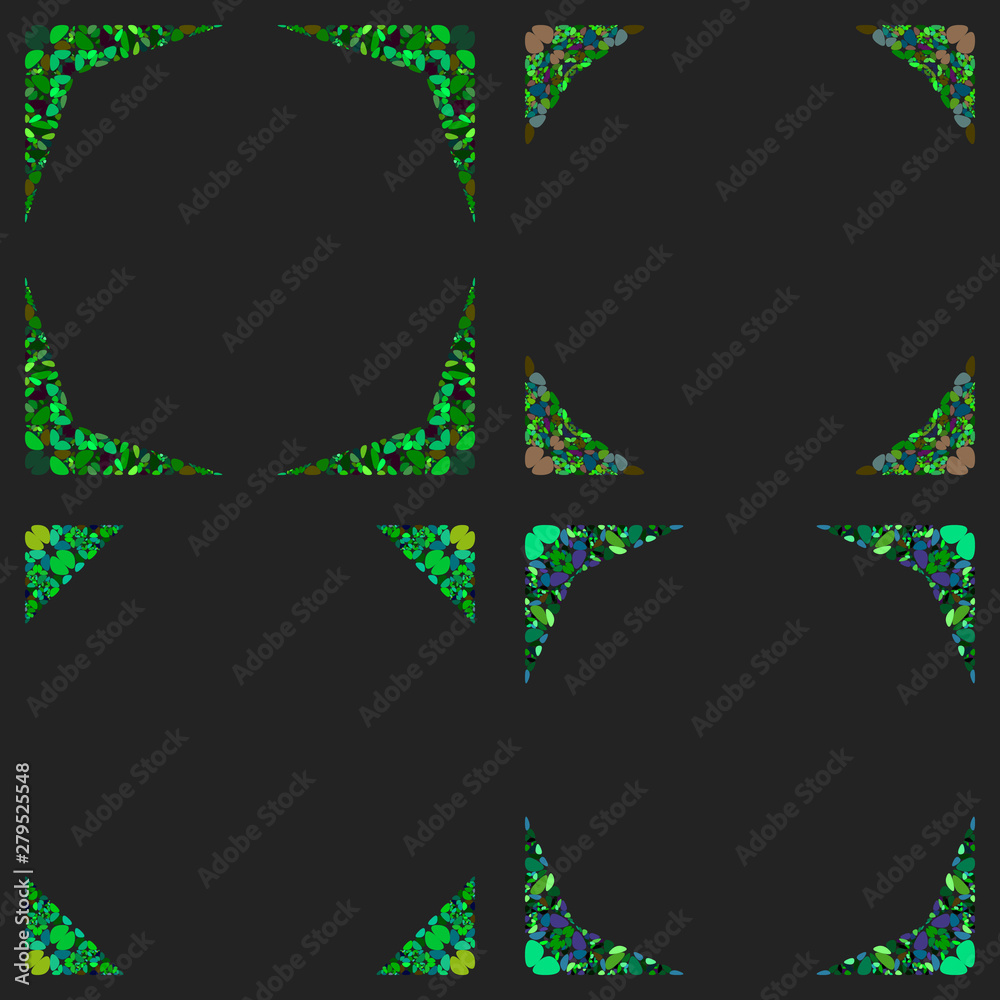Curved stone mosaic page border design set Stock Vector | Adobe Stock