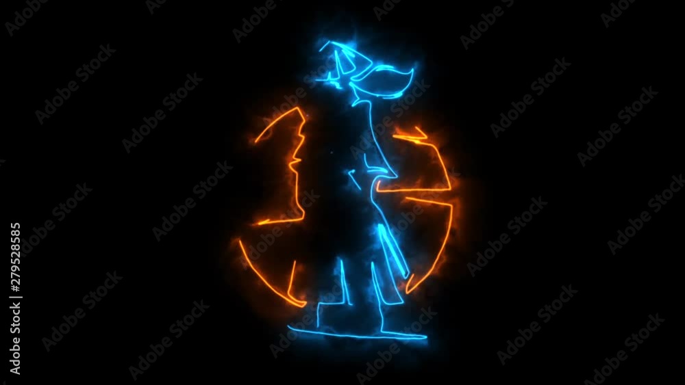 Blue Orange Samurai Warrior Animated Logo with Reveal Effect Stock ...