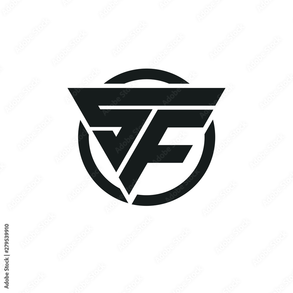 SF FS Triangle Logo Circle Monogram Design Vector Super Hero Concept ...