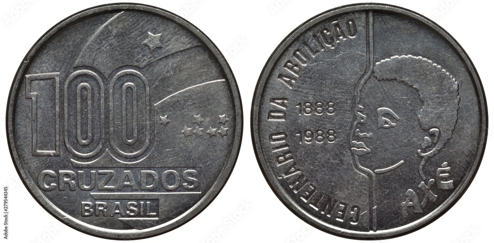 Foto de Brazil Brazilian steel coin 100 cruzados 1988, subject 100th ...