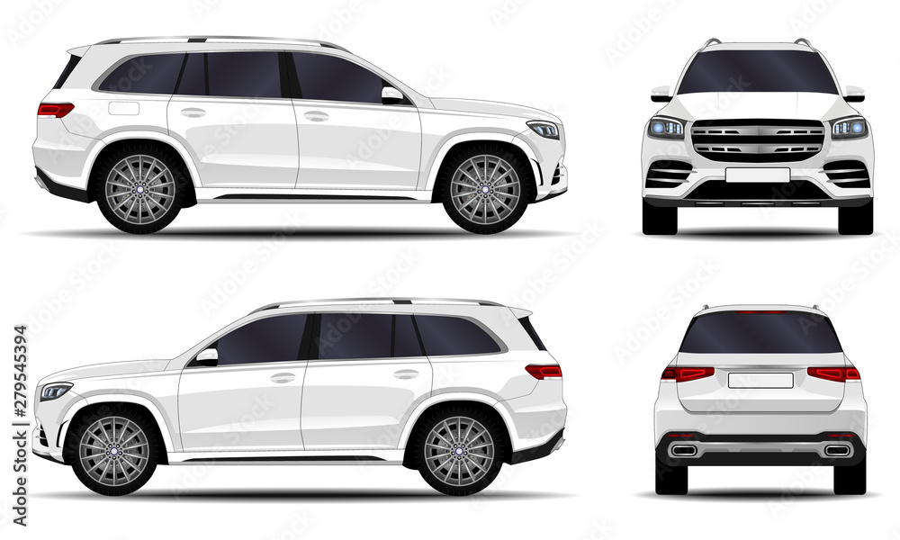realistic SUV car. front view; side view; back view. Stock Vector ...