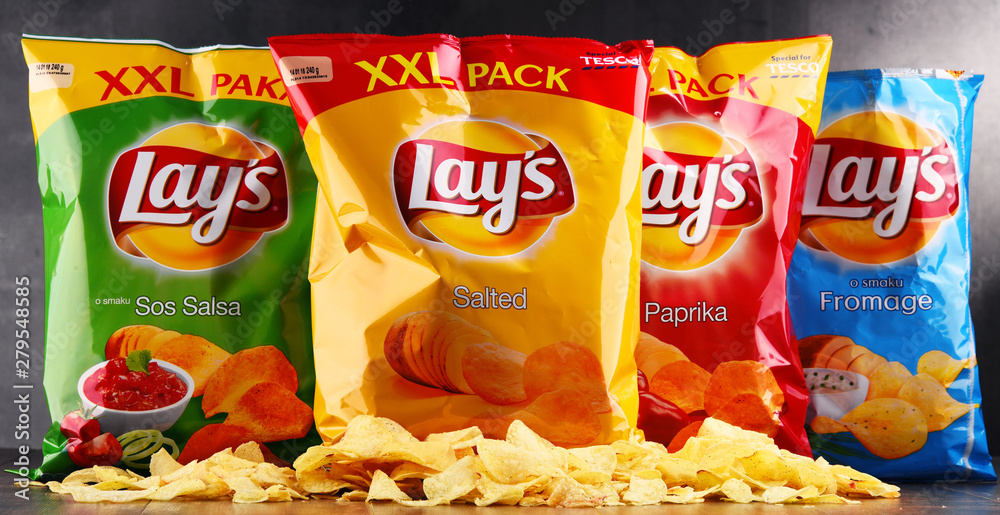 Packets of Lays potato chips Stock Photo | Adobe Stock