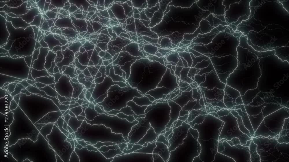 Bright white electric sparks of charge. Electric background animation ...
