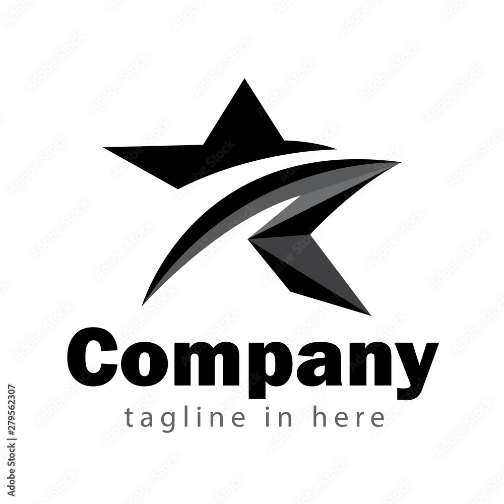 R star move logo design inspiration Stock Vector | Adobe Stock