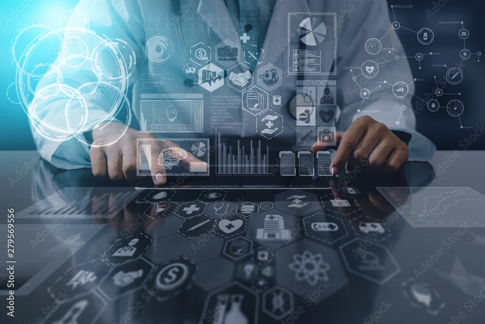 Medical Healthcare Research and Development Concept. Doctor in hospital ...