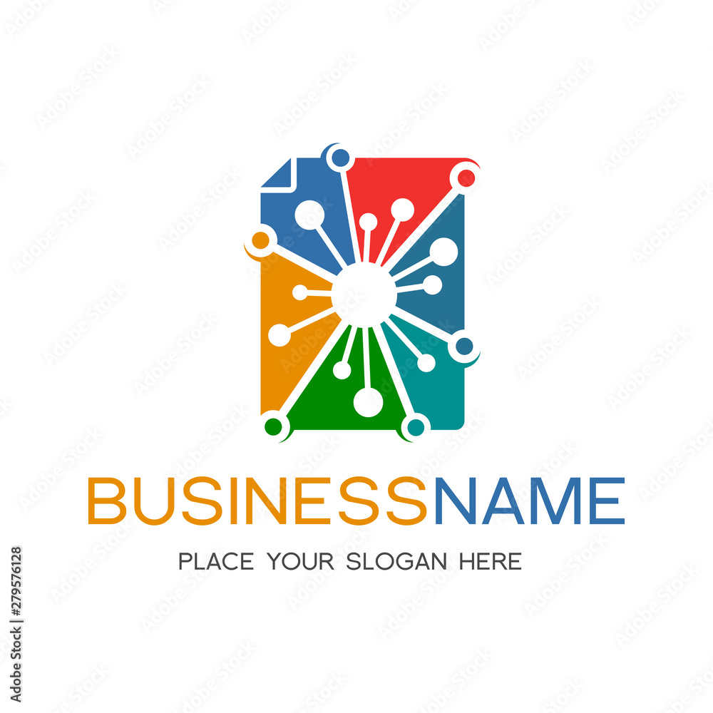 Share Document Icon Logo Design Element. Transfer file. This logo si ...