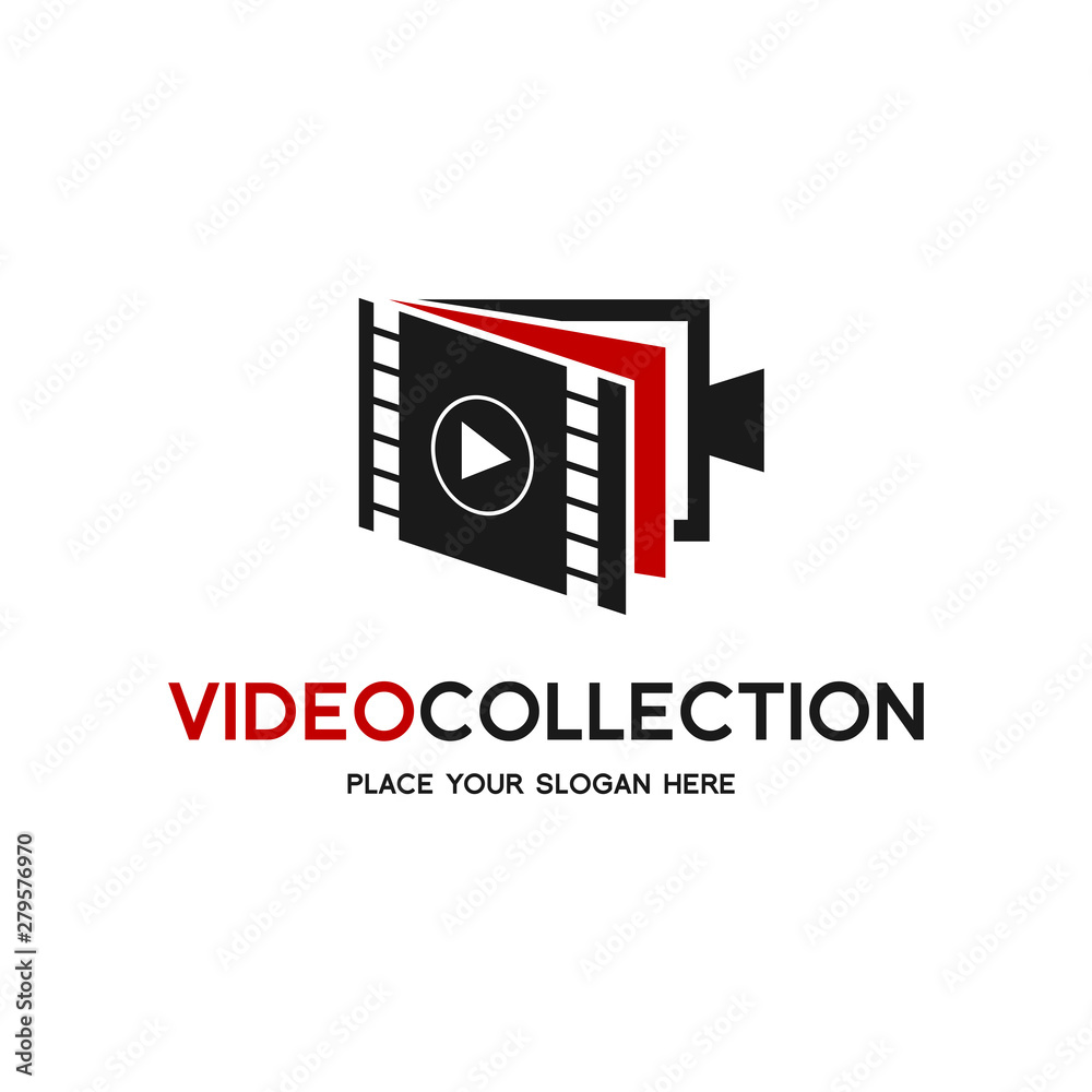 Video collection vector logo. Design with play and handycam symbol or ...