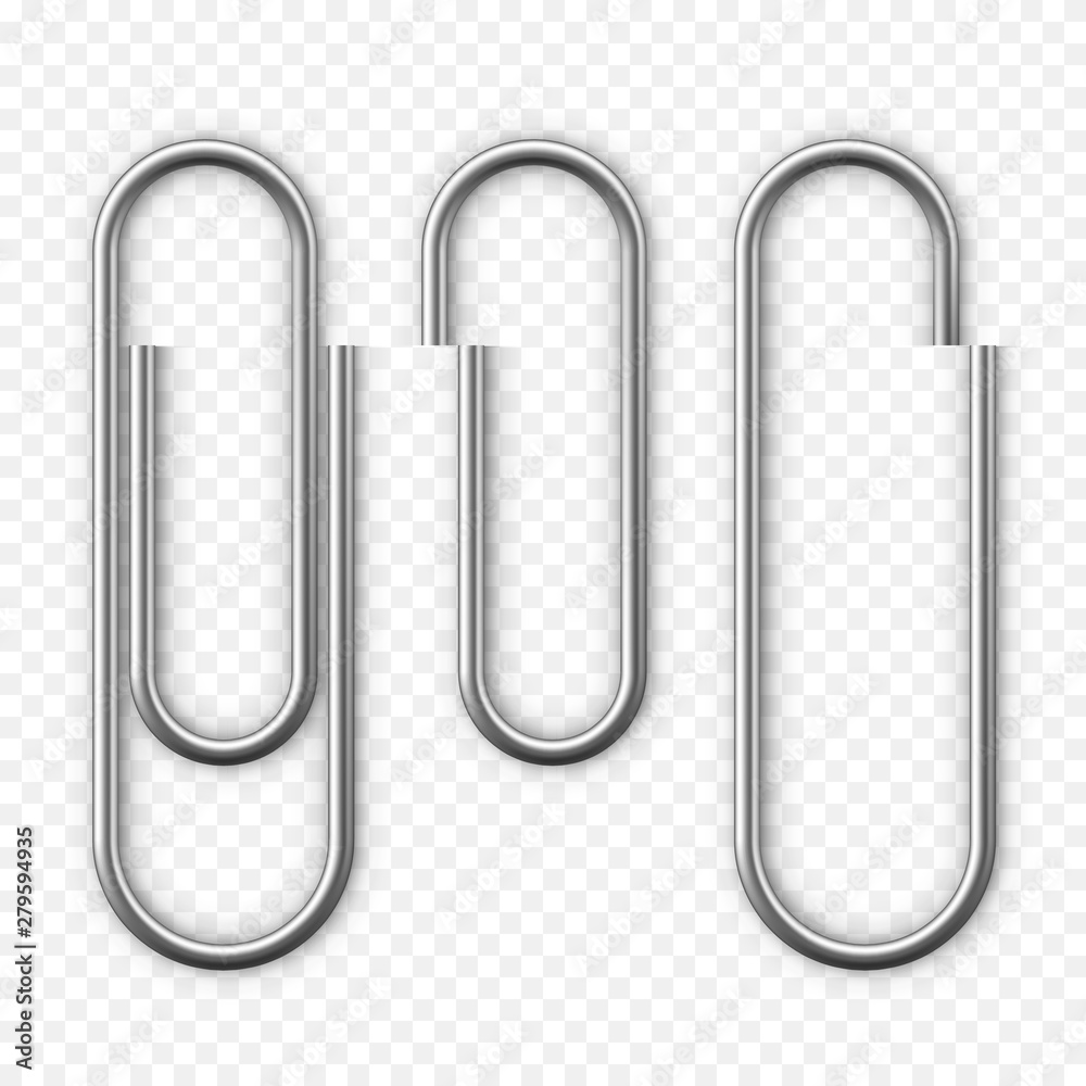 Realistic Paper clip attachment with shadow. Attach file business ...