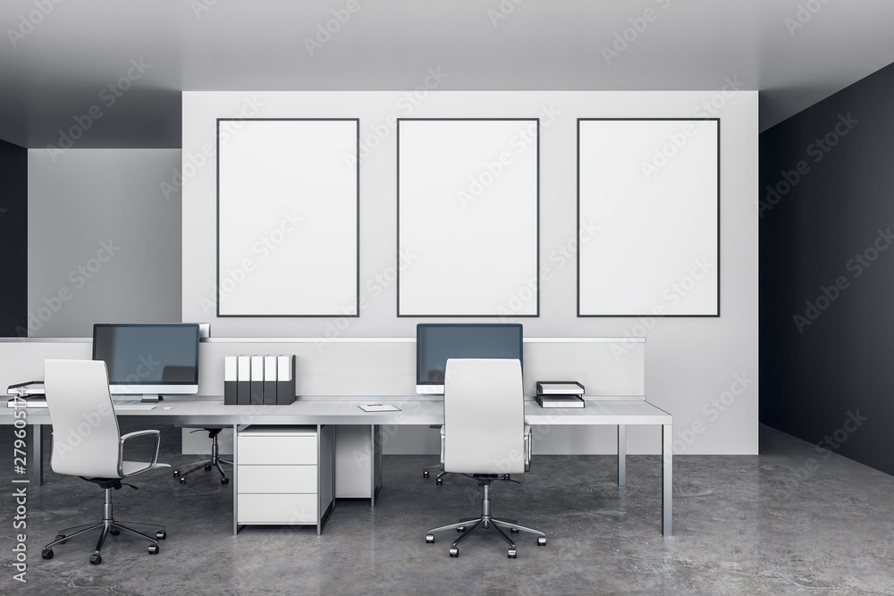 Modern office with clean poster Stock Photo | Adobe Stock