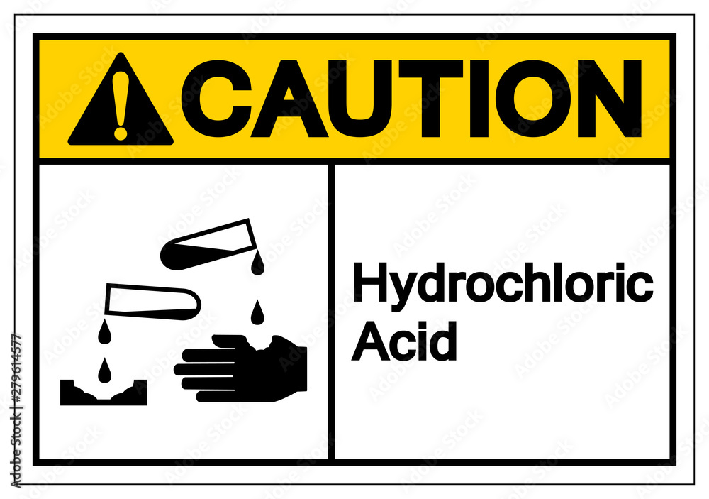 Caution Hydrochloric Acid Symbol Sign ,Vector Illustration, Isolate On ...