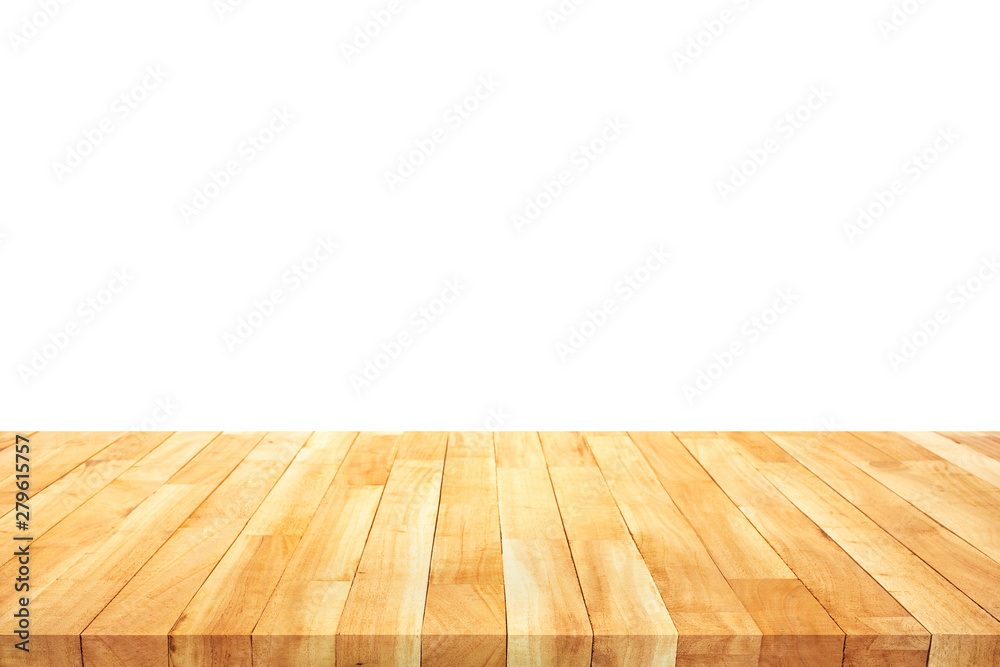 Beautiful texture wood table top texture on white background.clipping ...