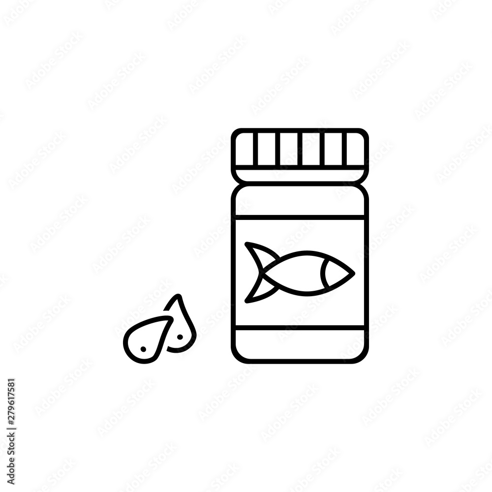 cod outline icon. Elements of diet and nutrition illustration icon ...