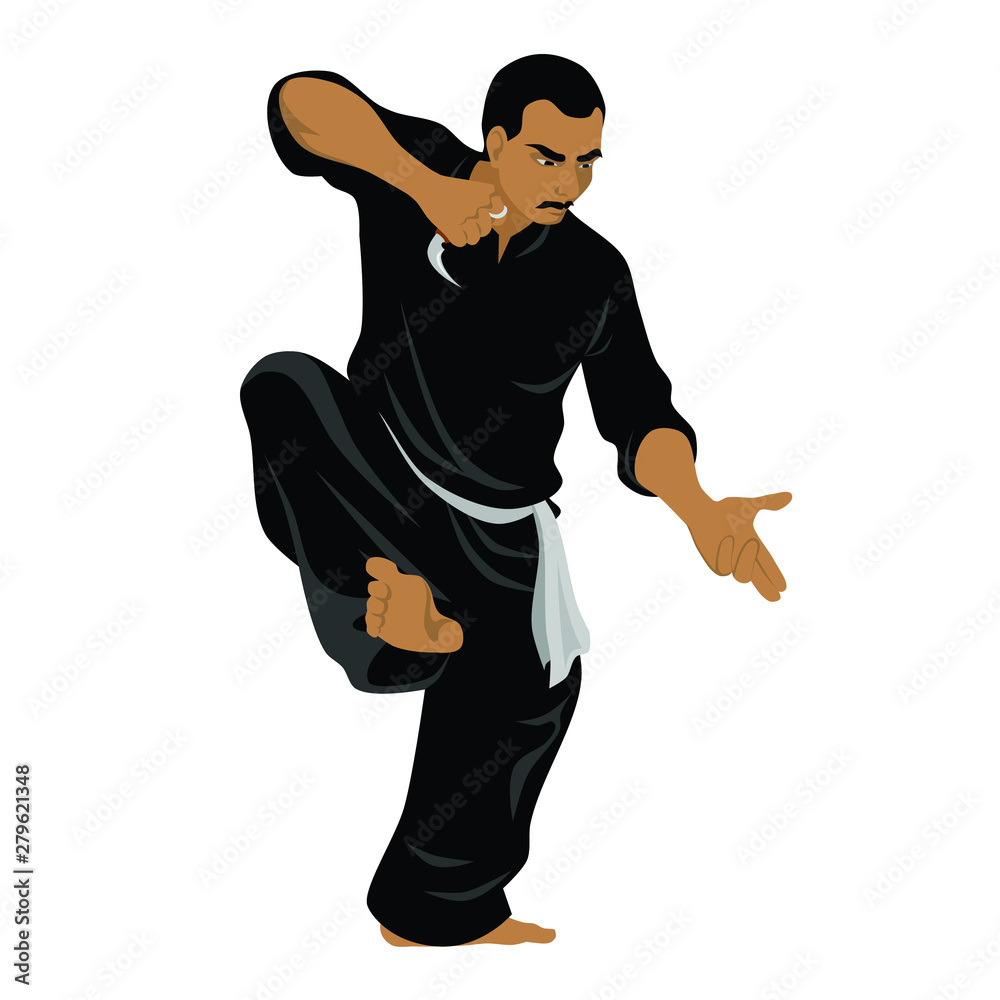 Vector of Silat Using Karambit Weapon - Pose 1 Stock Vector | Adobe Stock