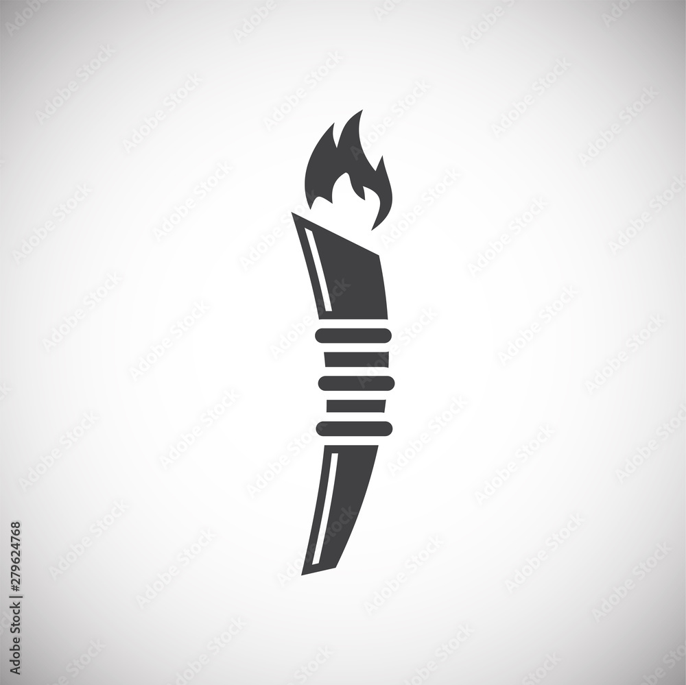 Torch icon on background for graphic and web design. Simple ...