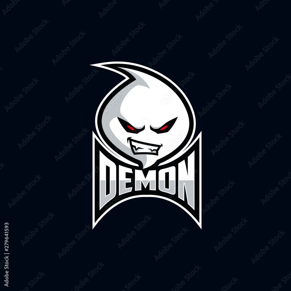 White Demon E Sport logo Stock Vector | Adobe Stock