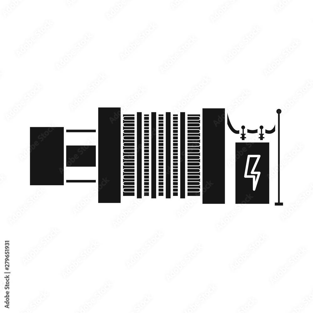 Vector illustration of generator and power symbol. Collection of ...