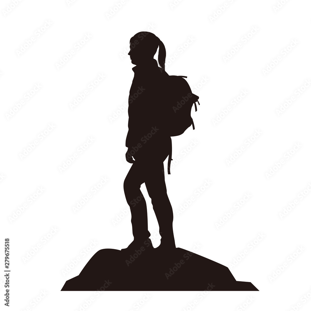 Backpacker Silhouette Vector