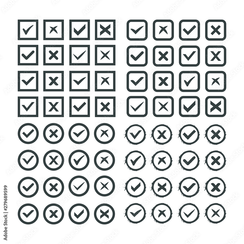 Green Check Mark And Red Cross Icon Set Circle And Square Tick Symbol green-check-mark-and-red-cross-icon-set-circle-and-square-tick-symbol