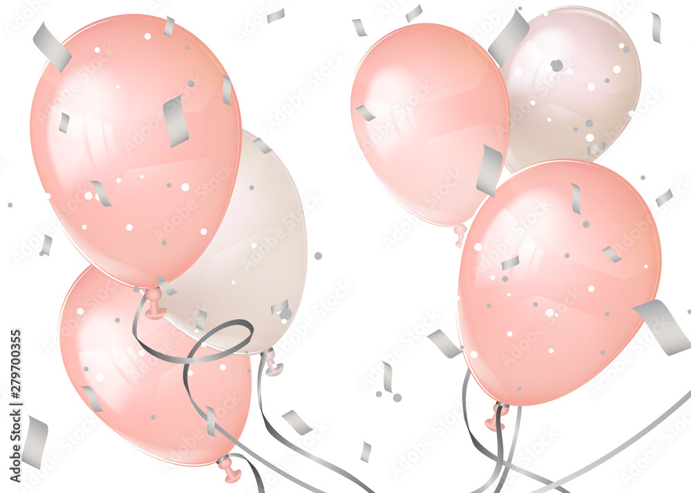 Flying balloons . Sale template for design banner, ticket, leaflet ...