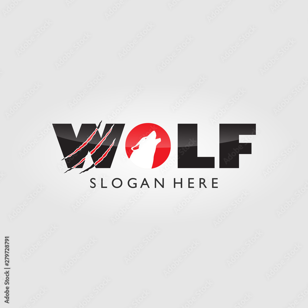 Type letter wolf logo. Letter design vector with wolf head and wolf ...