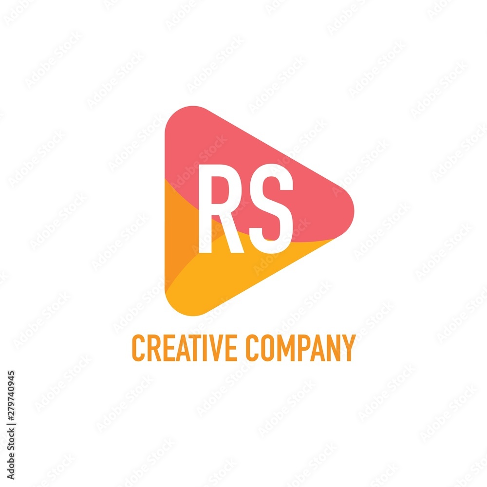 Initial Letter RS Triangle Design Logo Elements Stock Vector | Adobe Stock