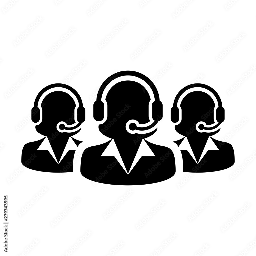Support icon vector female business customer care service person ...