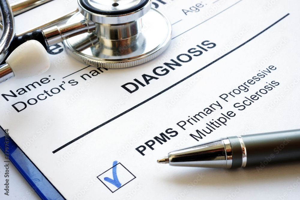 Medical form and diagnosis Primary progressive Multiple sclerosis PPMS ...